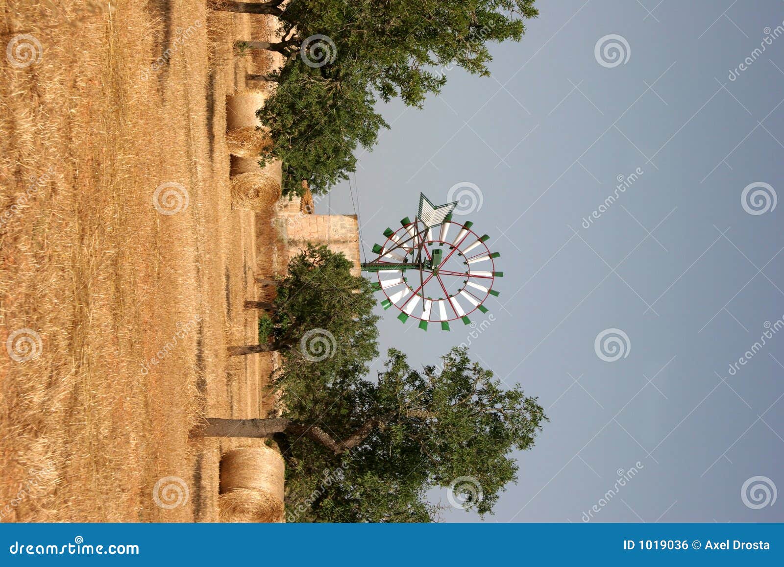 Windmill with straw stock photo. Image of wind, farm, landmark - 1019036