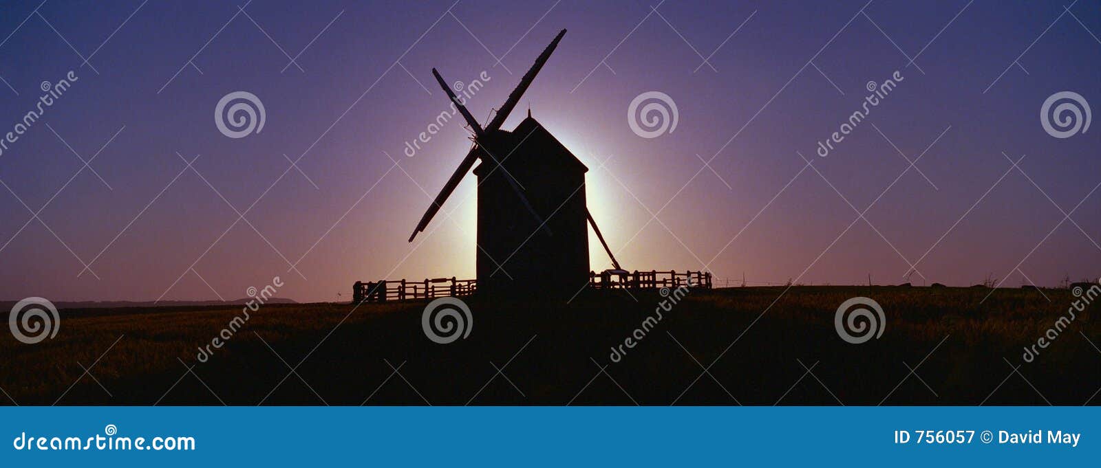 Windmill sunset stock image. Image of mont, europe, copyspace - 756057