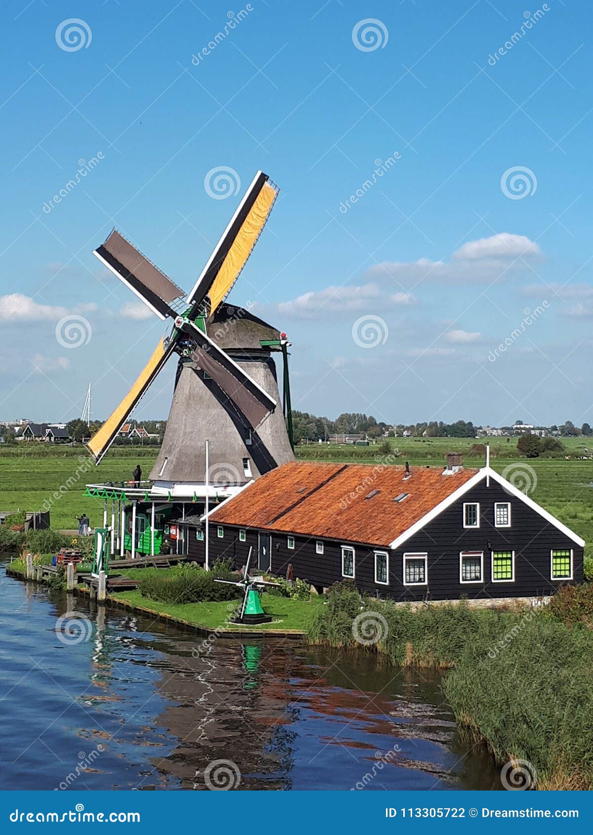 Windmill stock photo. Image of angles, sunny, amsterdam - 113305722