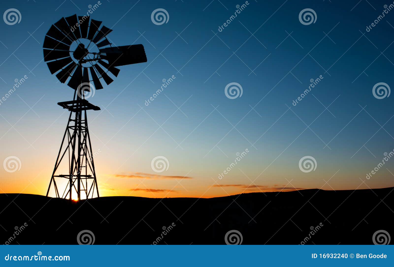 Windmill Sunset stock photo. Image of windmill, silhouette - 16932240