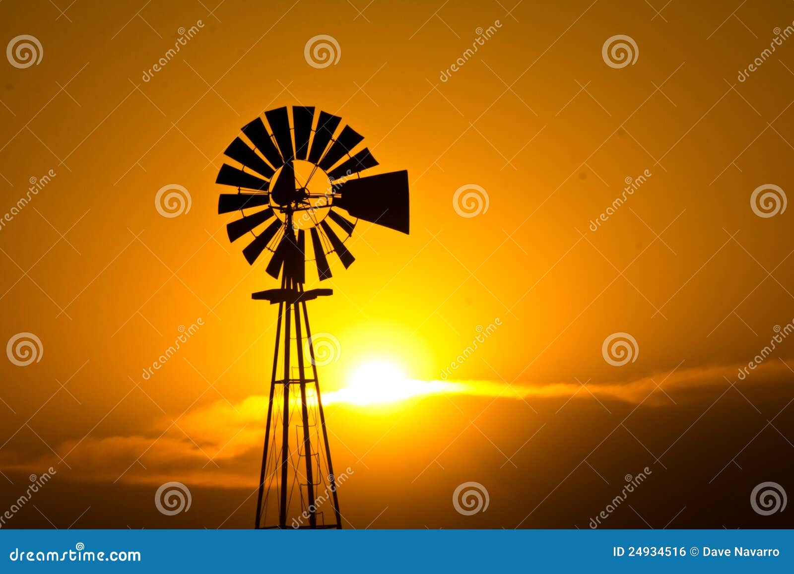 Windmill at Sunset stock photo. Image of silhouette, kansas - 24934516