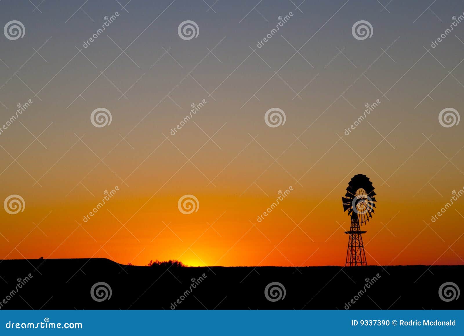 Windmill Sunset in Central South Australia Stock Photo - Image of ...