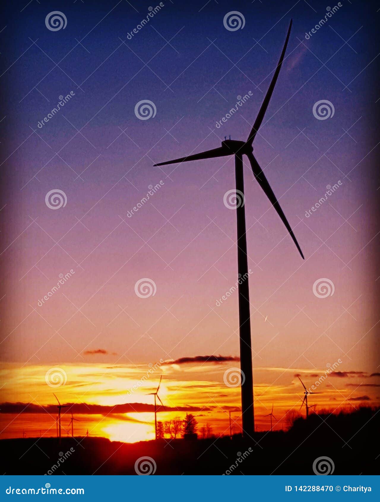 Windmill sunset stock photo. Image of windmill, sunset - 142288470