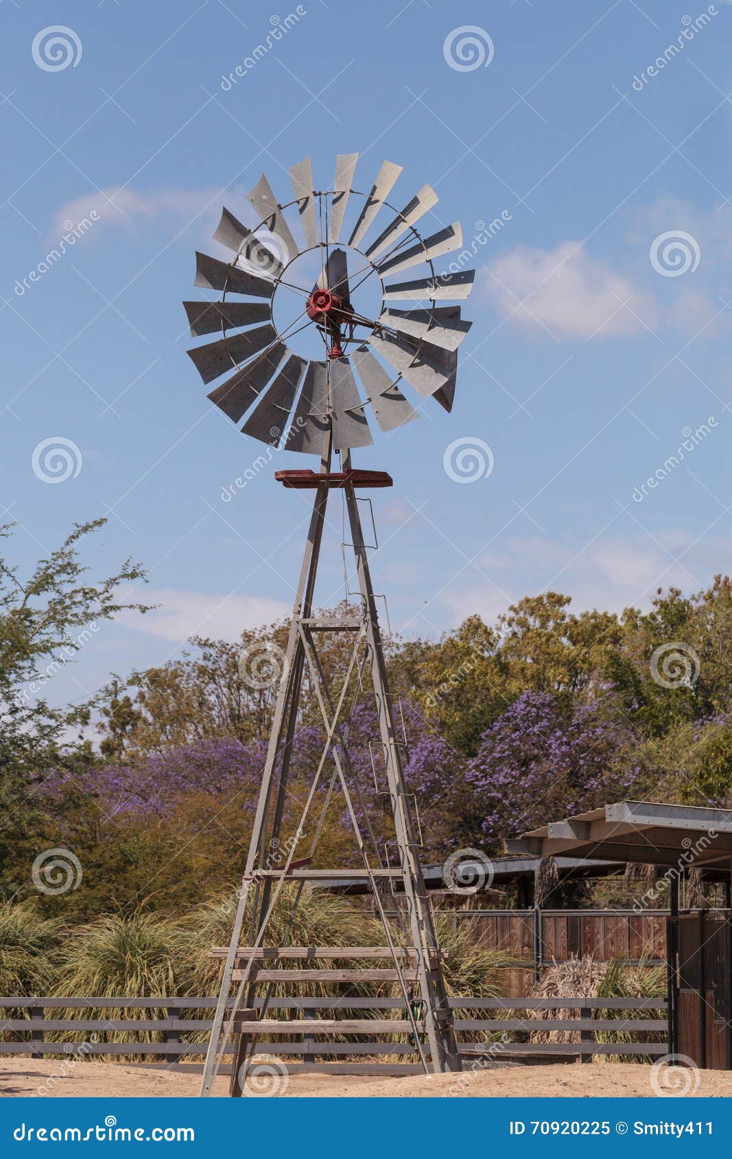 Windmill Turning in the Wind Stock Image - Image of windmill, barnyard ...