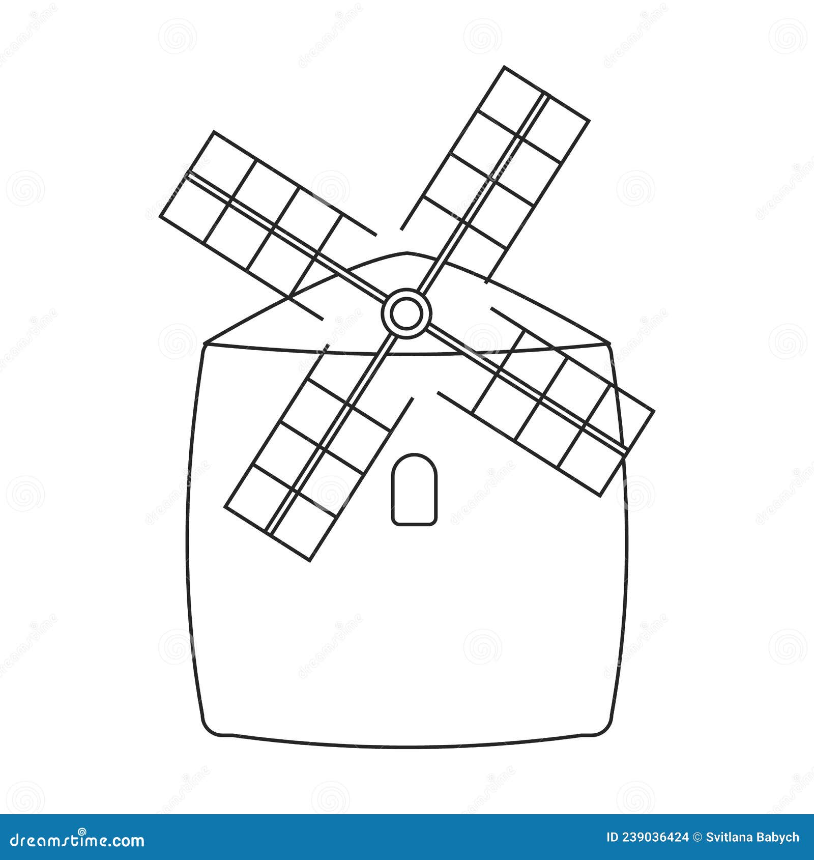 Windmill Vector Icon.Outline Vector Icon Isolated on White Background ...