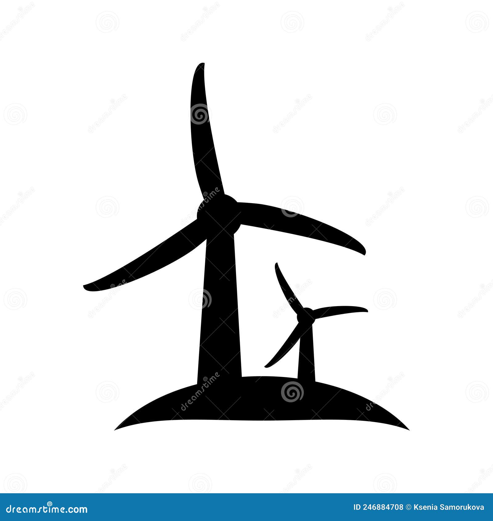 Windmill Vector Icon. Wind Energy Symbol Stock Vector - Illustration of ...