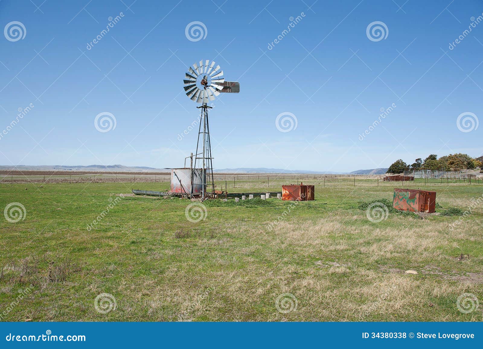 Windmill stock photo. Image of artesian, australia, meadow - 34380338