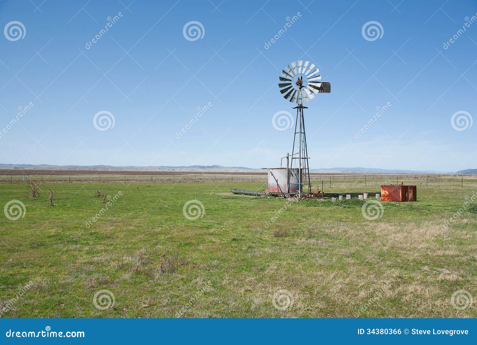 Windmill stock photo. Image of cloud, steppe, windmill - 34380366