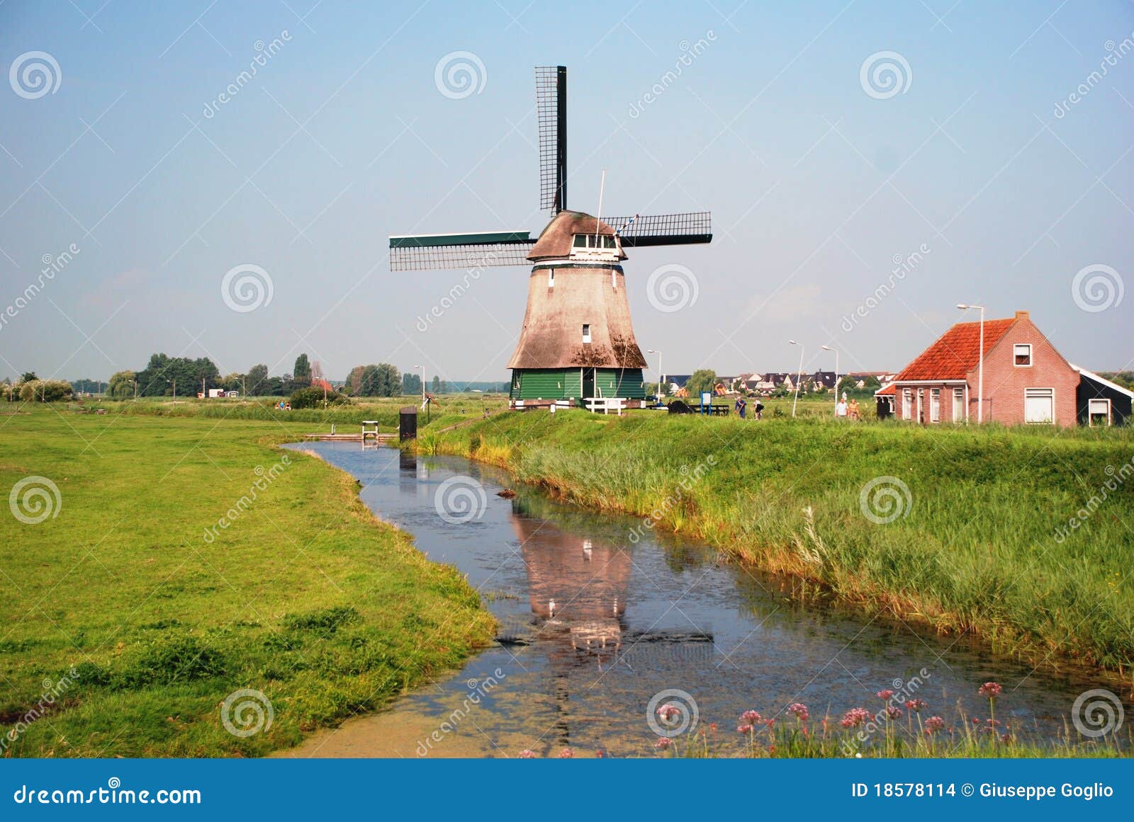 Windmill. Volendam, Netherland Stock Photo - Image of ecology, european ...