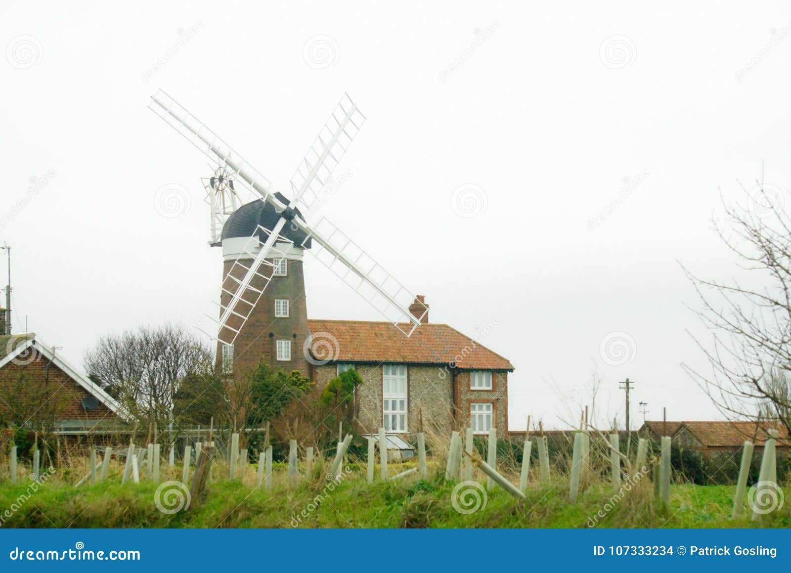 Historic Norfolk Windmill at Weybourne. Stock Photo - Image of windmill ...