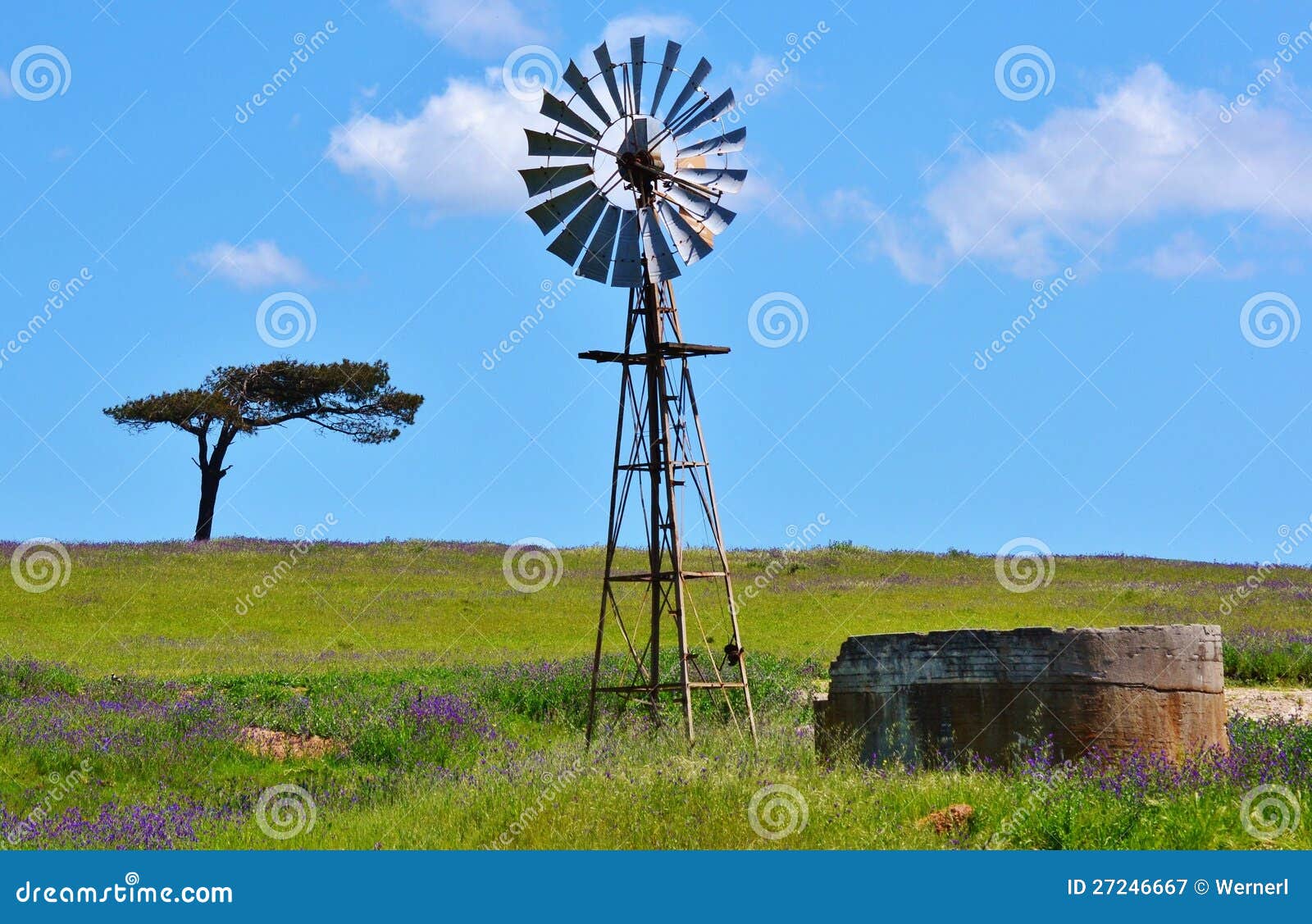 Windmill water pump stock image. Image of background - 27246667