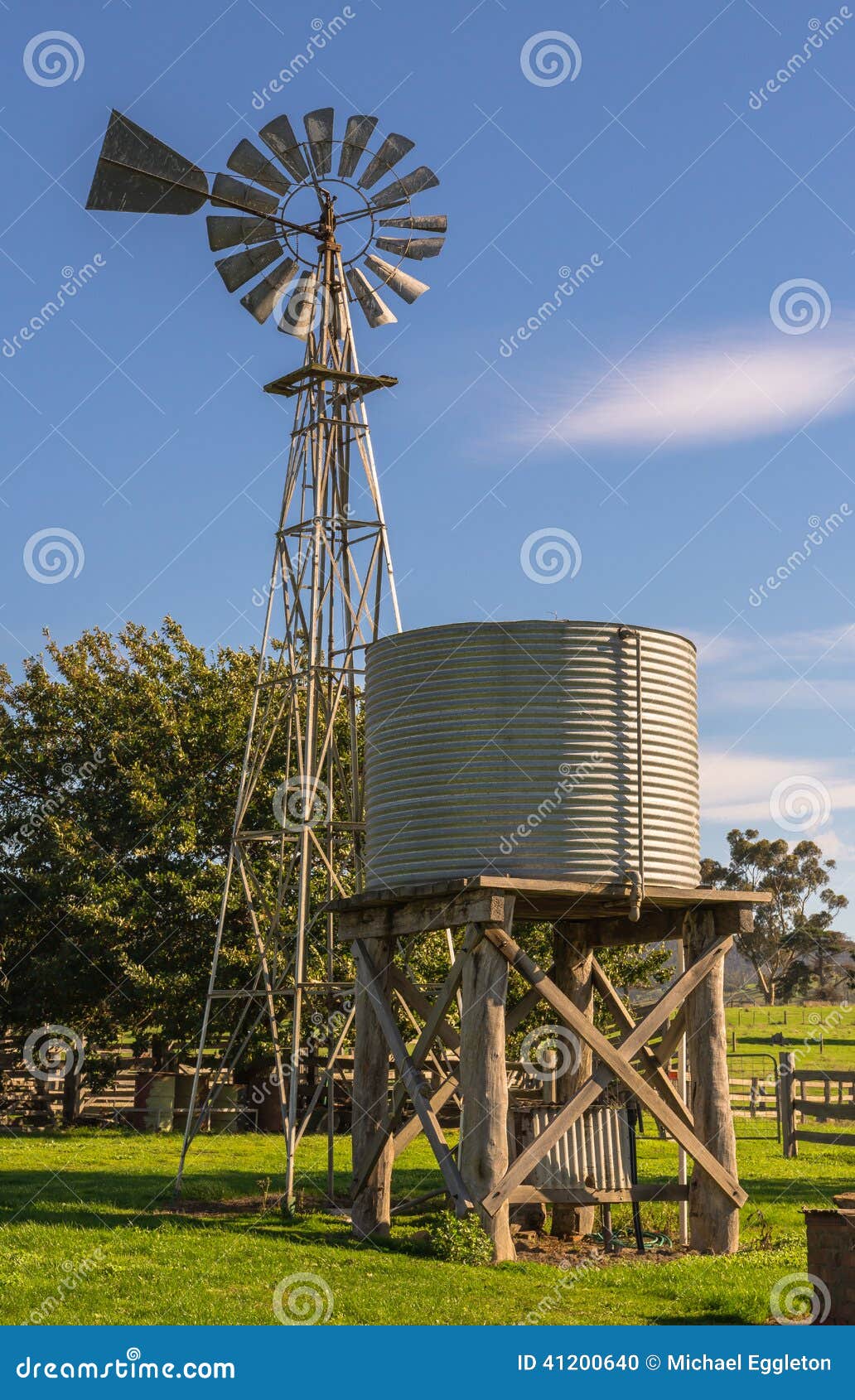 Windmill on farm stock photo. Image of rural, agriculture - 41200640