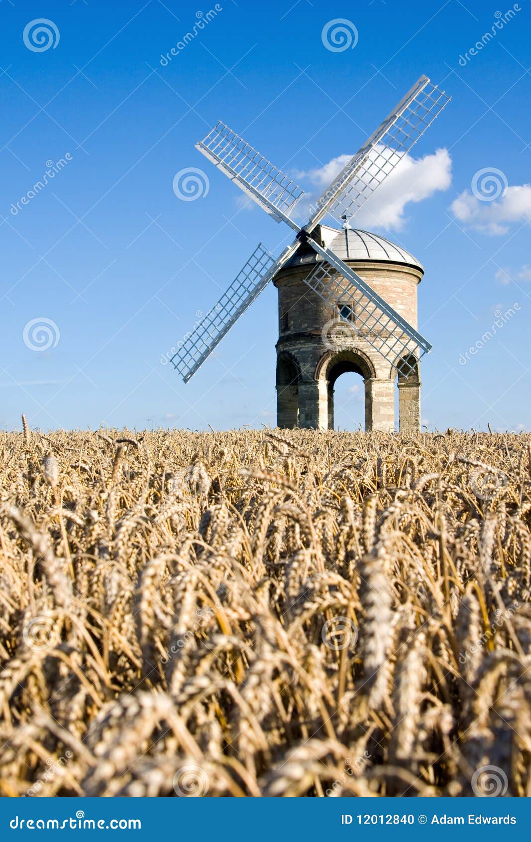 Windmill in a Wheatfield in English Countryside Stock Photo - Image of ...
