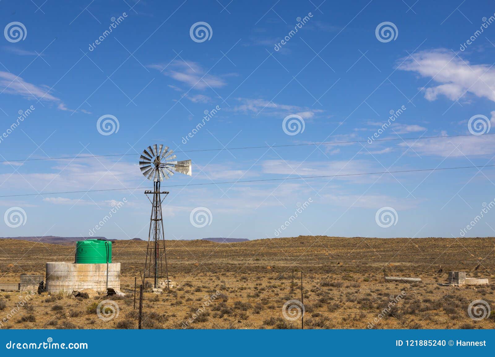 Windmill in Wide Open Space Stock Photo - Image of farm, animal: 121885240