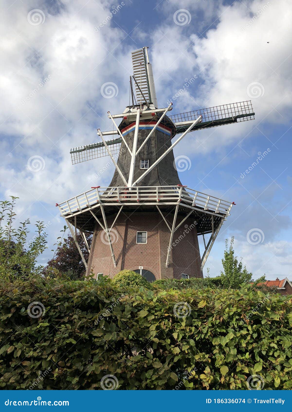 Windmill in Winsum editorial stock image. Image of town - 186336074