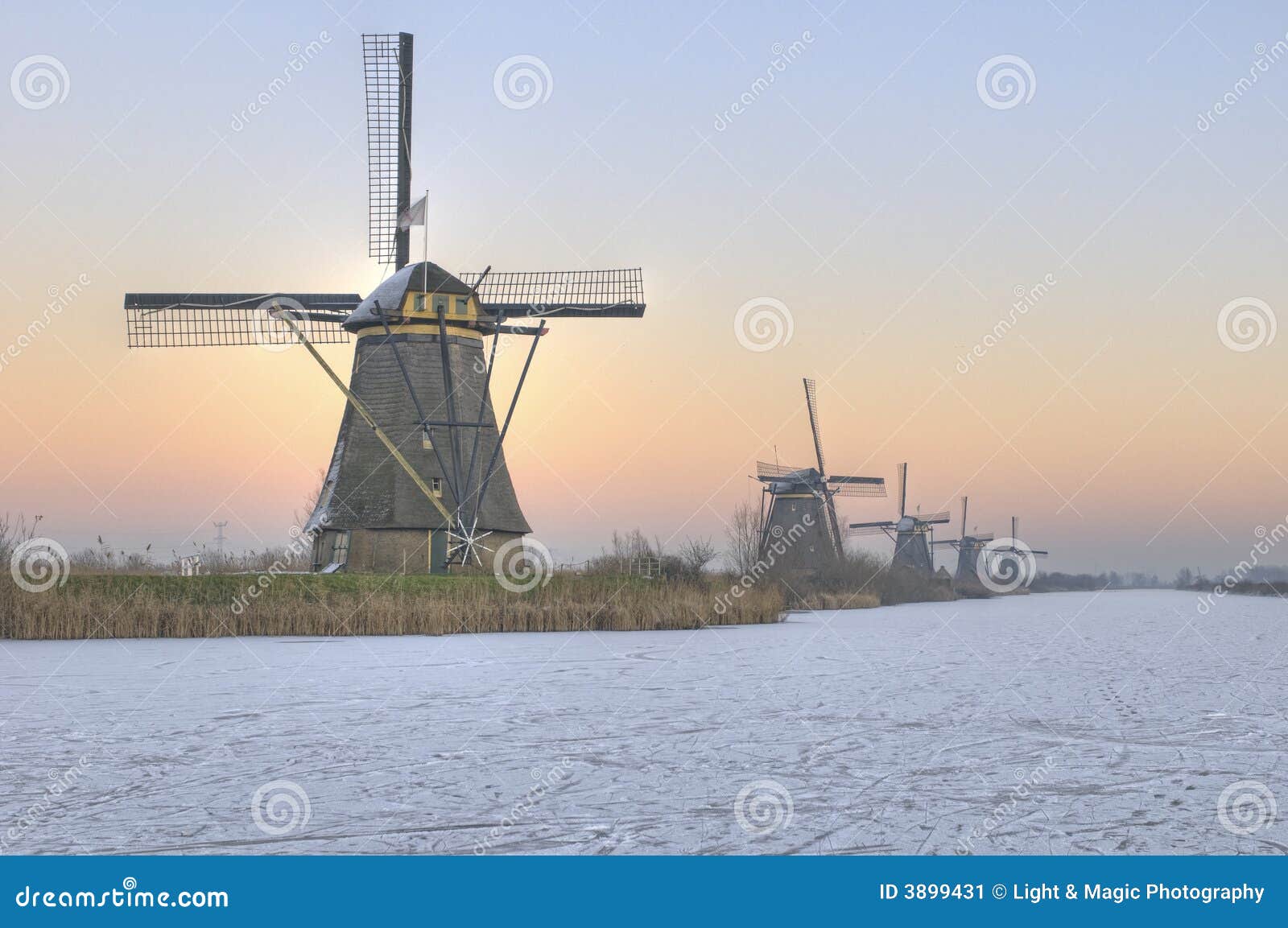 Windmill winter scene stock image. Image of farming, holland - 3899431