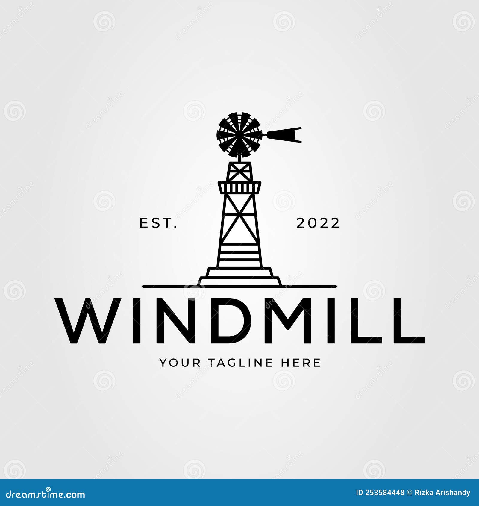 Windmill or Wood Propeller or Weathervane Logo Vector Illustration ...