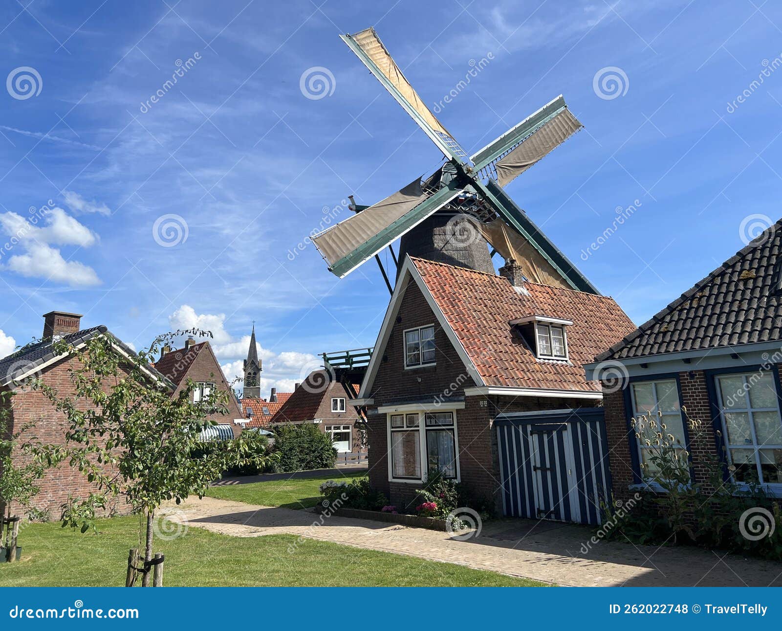 Windmill in Woudsend Friesland Editorial Stock Photo - Image of sunny ...
