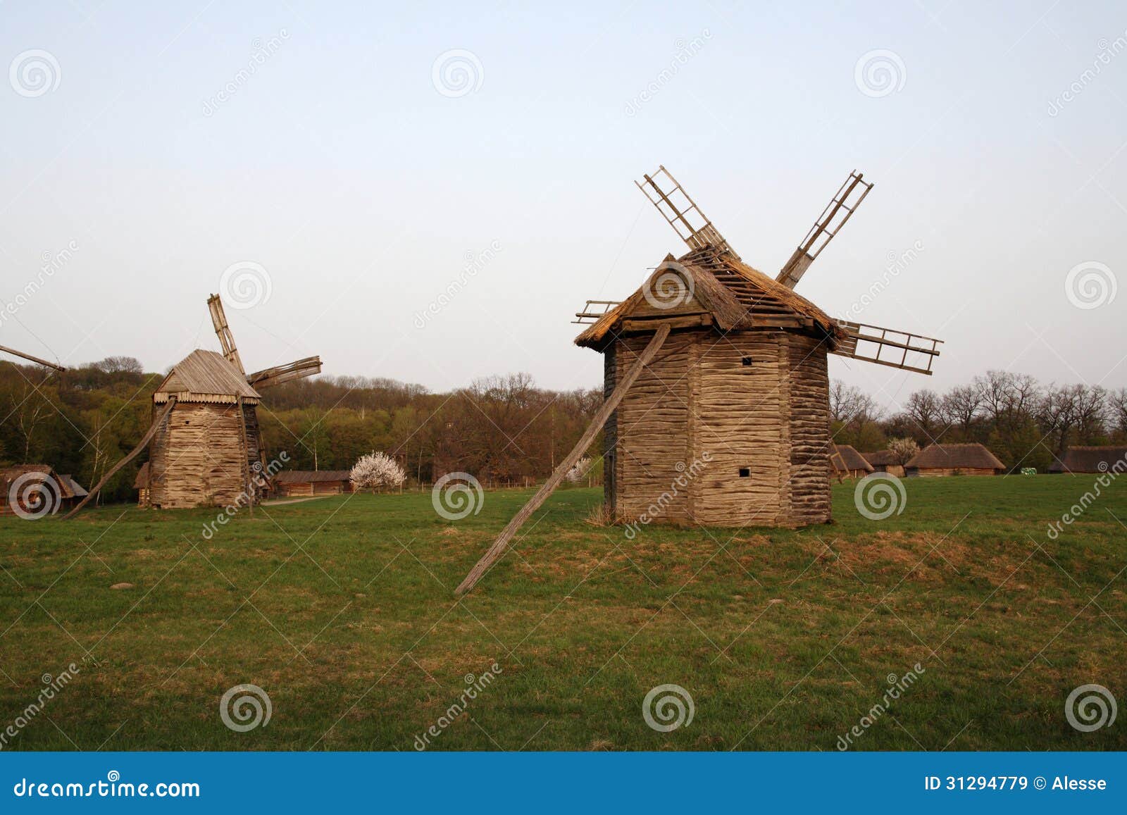 Windmills stock image. Image of windmill, village, green - 31294779