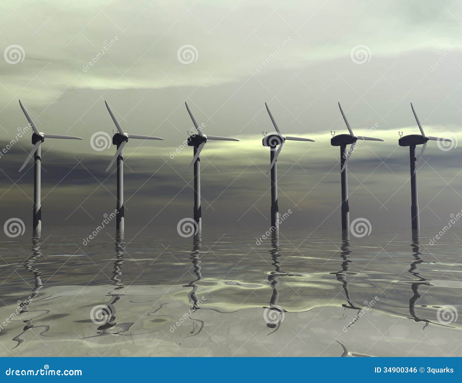 Windmills stock illustration. Illustration of windwheels - 34900346