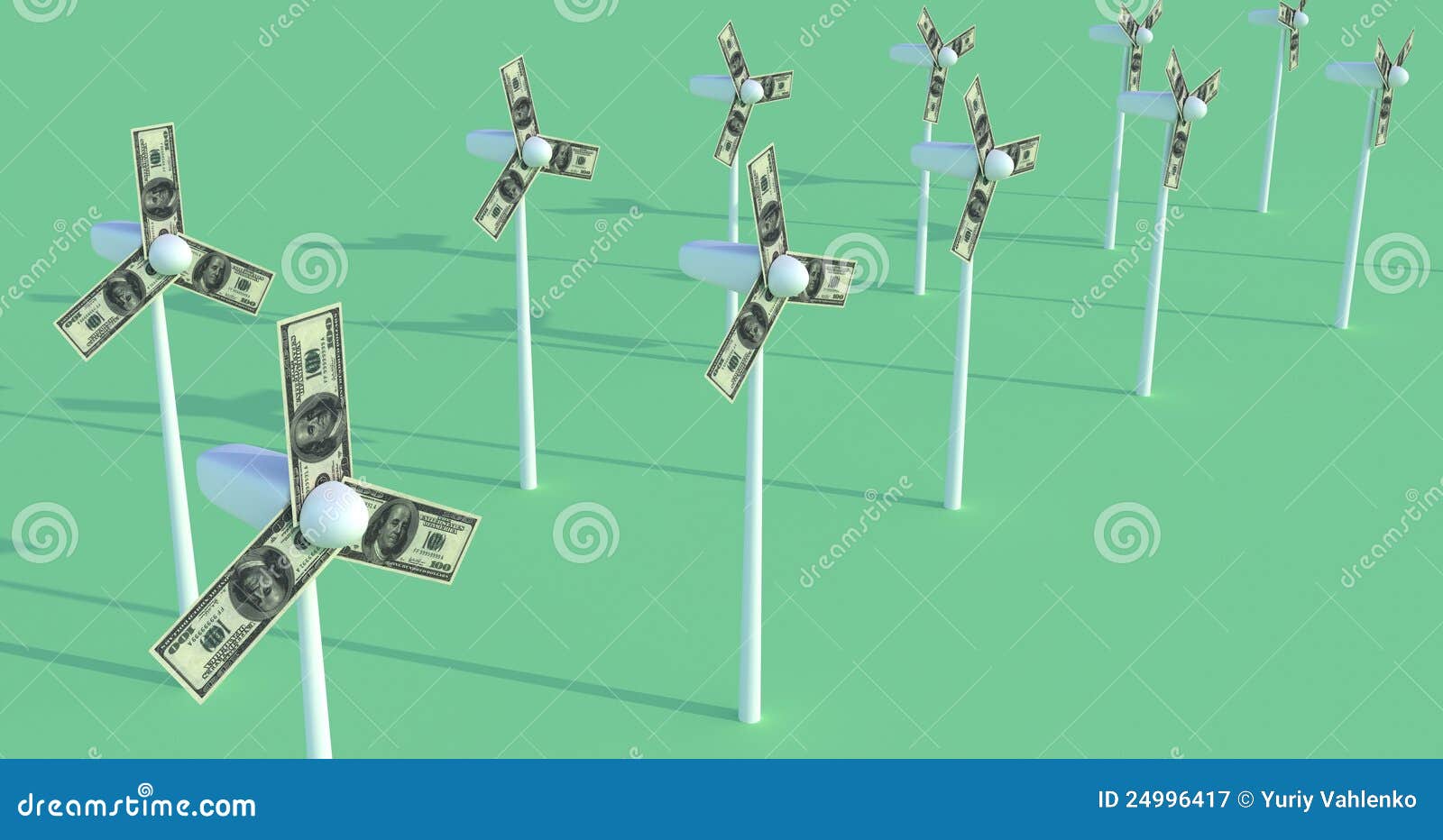 Windmills. Dollars. Money. Energy Stock Illustration - Illustration of ...