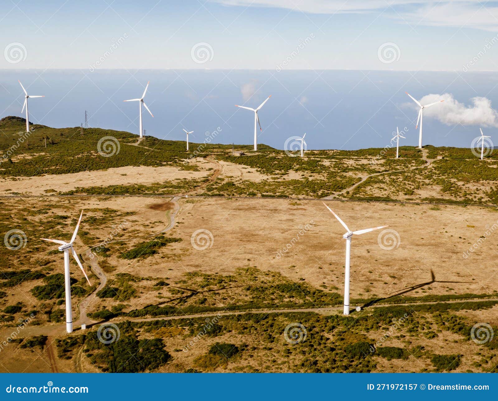 Windmills Farm - Wind Generator Turbines - on the Top of a Mountain ...