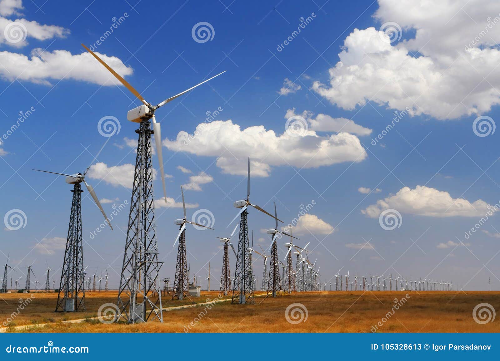 Windmills in the field stock image. Image of south, electricity - 105328613