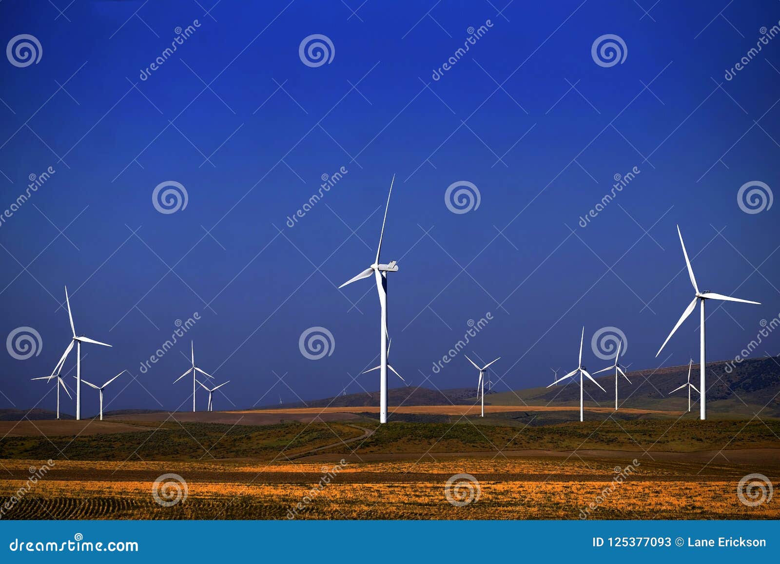 Windmills Generating Electricity from Wind Stock Image - Image of ...