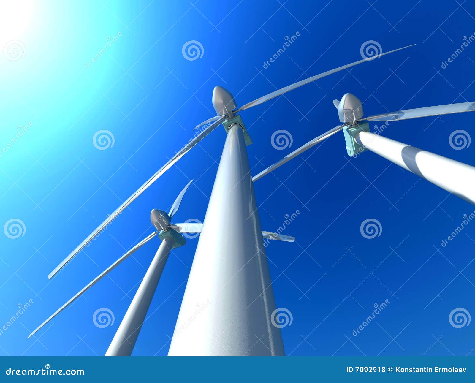 Windmills isolated stock illustration. Illustration of green - 7092918