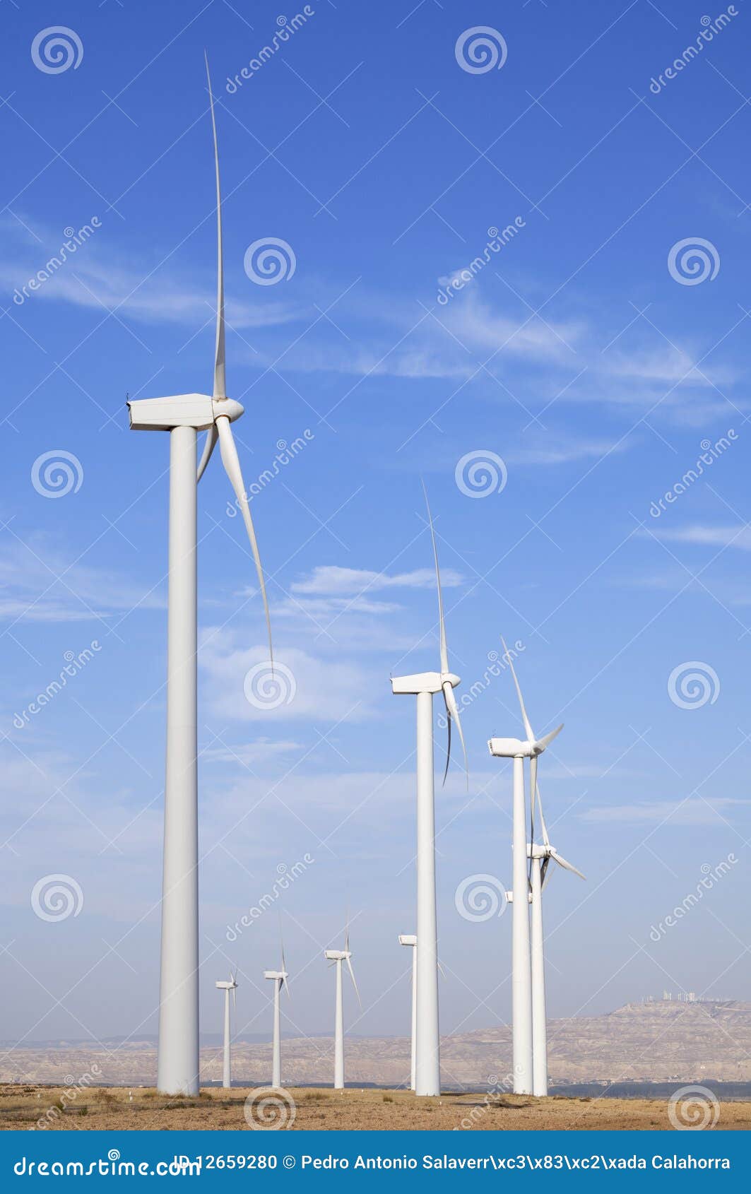 Windmills lined stock photo. Image of climate, innovation - 12659280