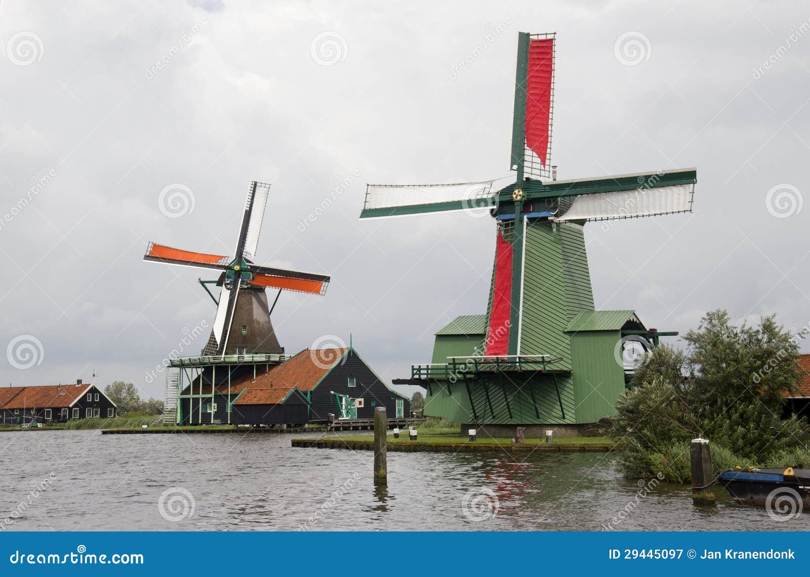 Windmills near Amsterdam stock image. Image of schans - 29445097
