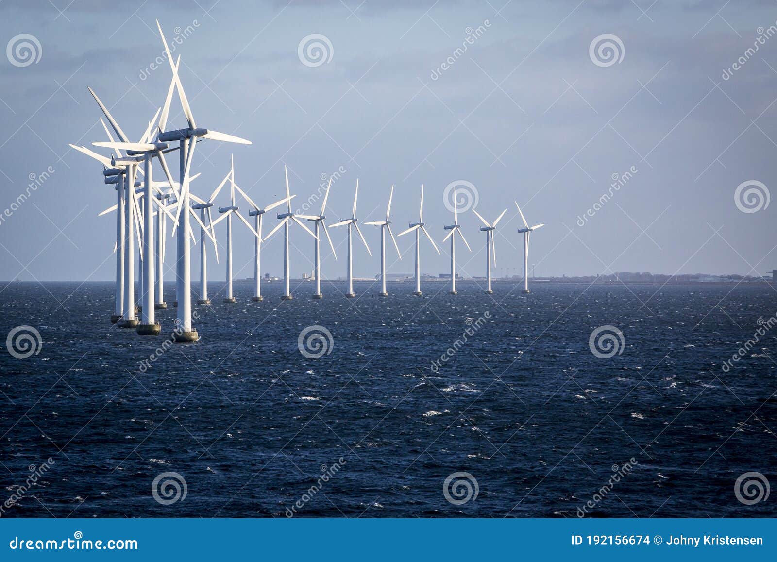 Windmills in the ocean stock photo. Image of sustainability - 192156674