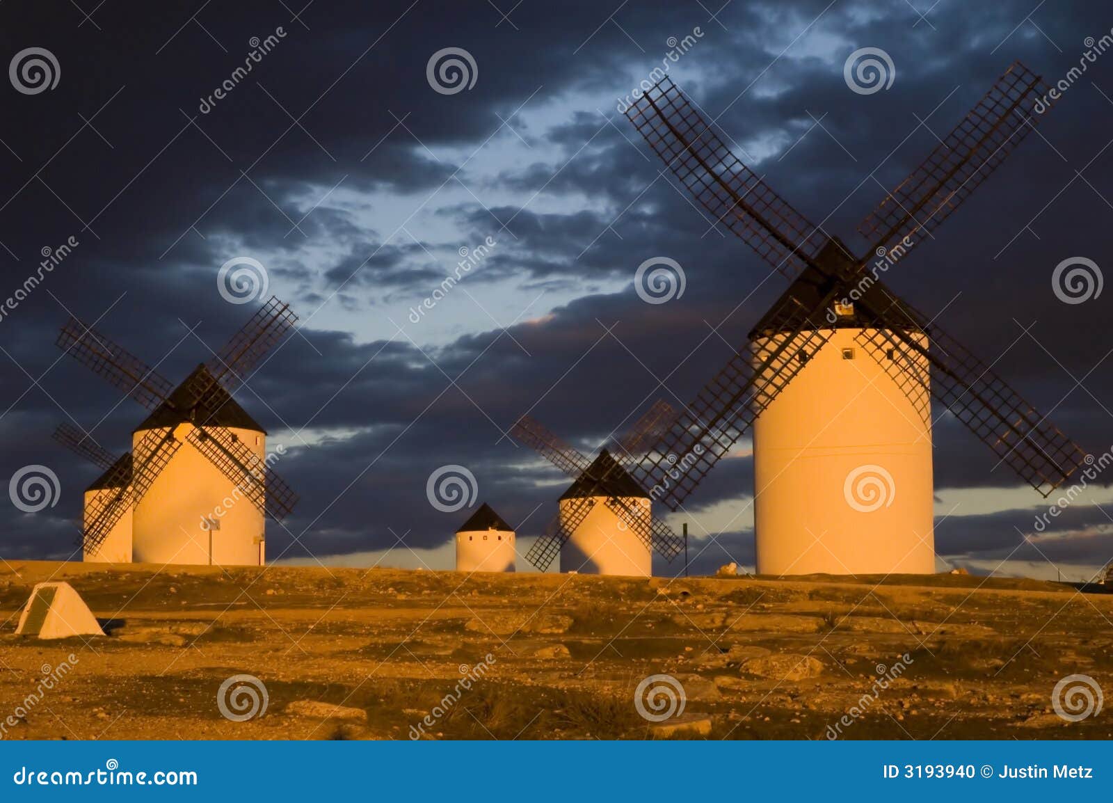 Windmills in Spain stock photo. Image of quixote, castilla - 3193940