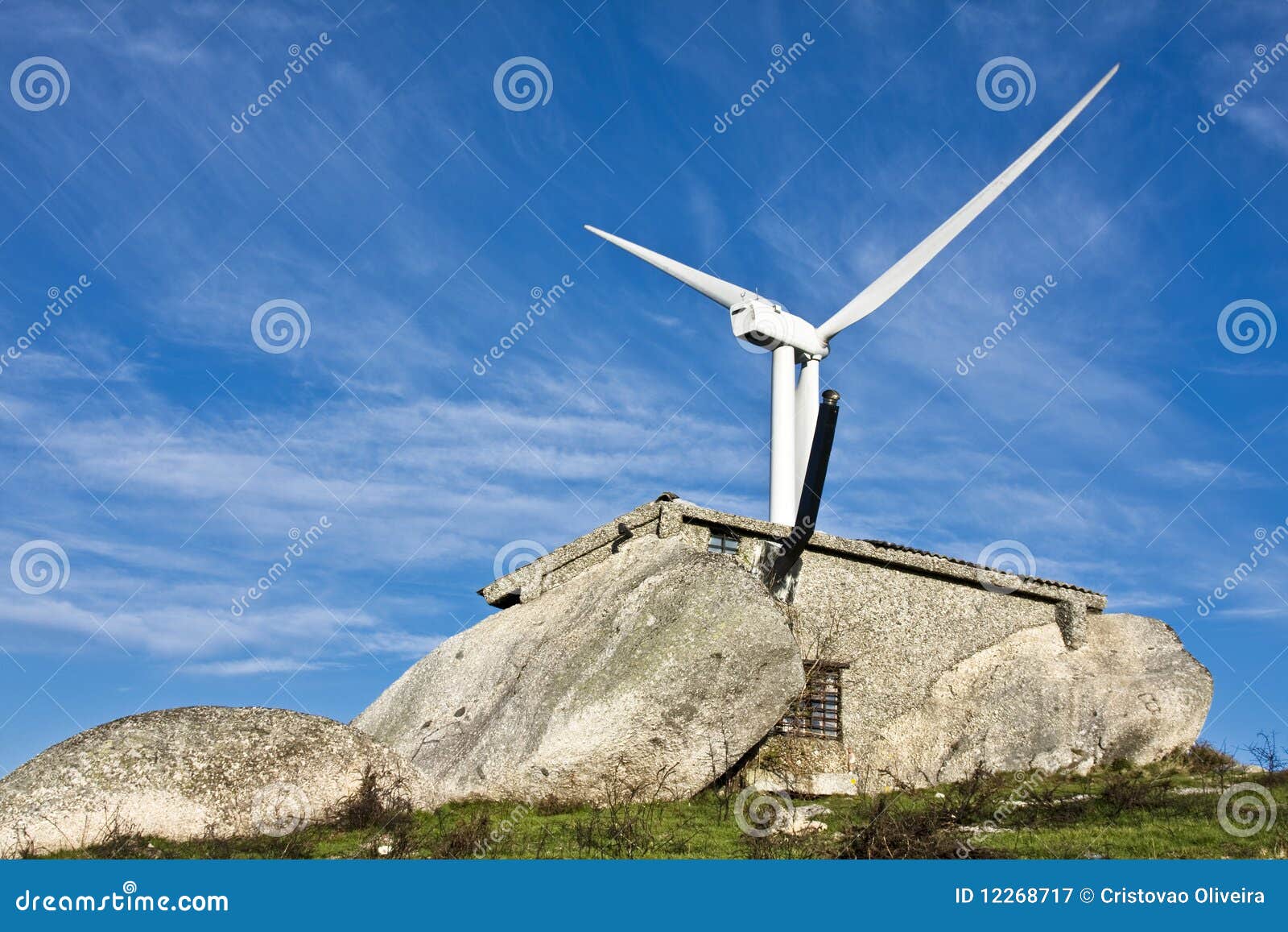 Windmills in the Top of a Montain Stock Image - Image of cloud, metal ...