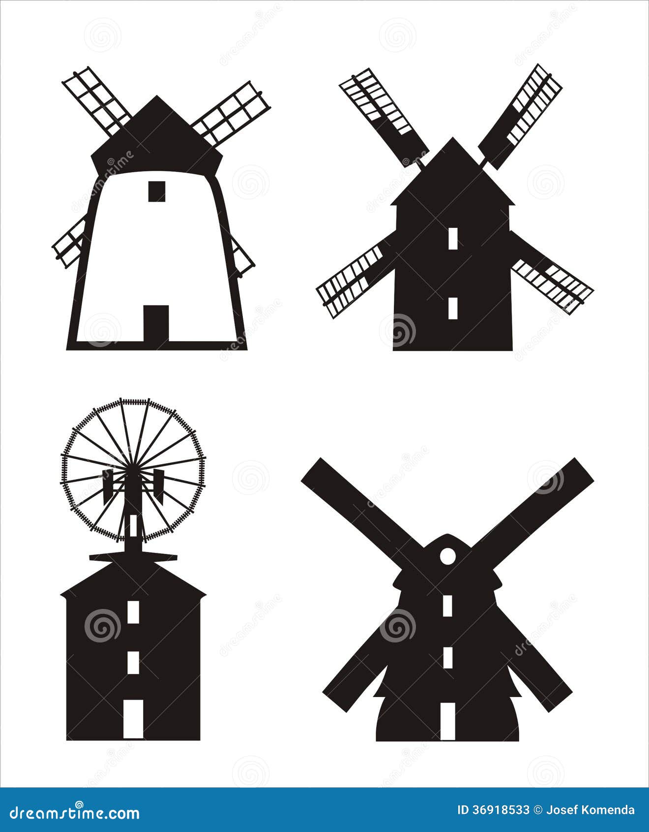 Windmills vector stock vector. Illustration of windmill - 36918533