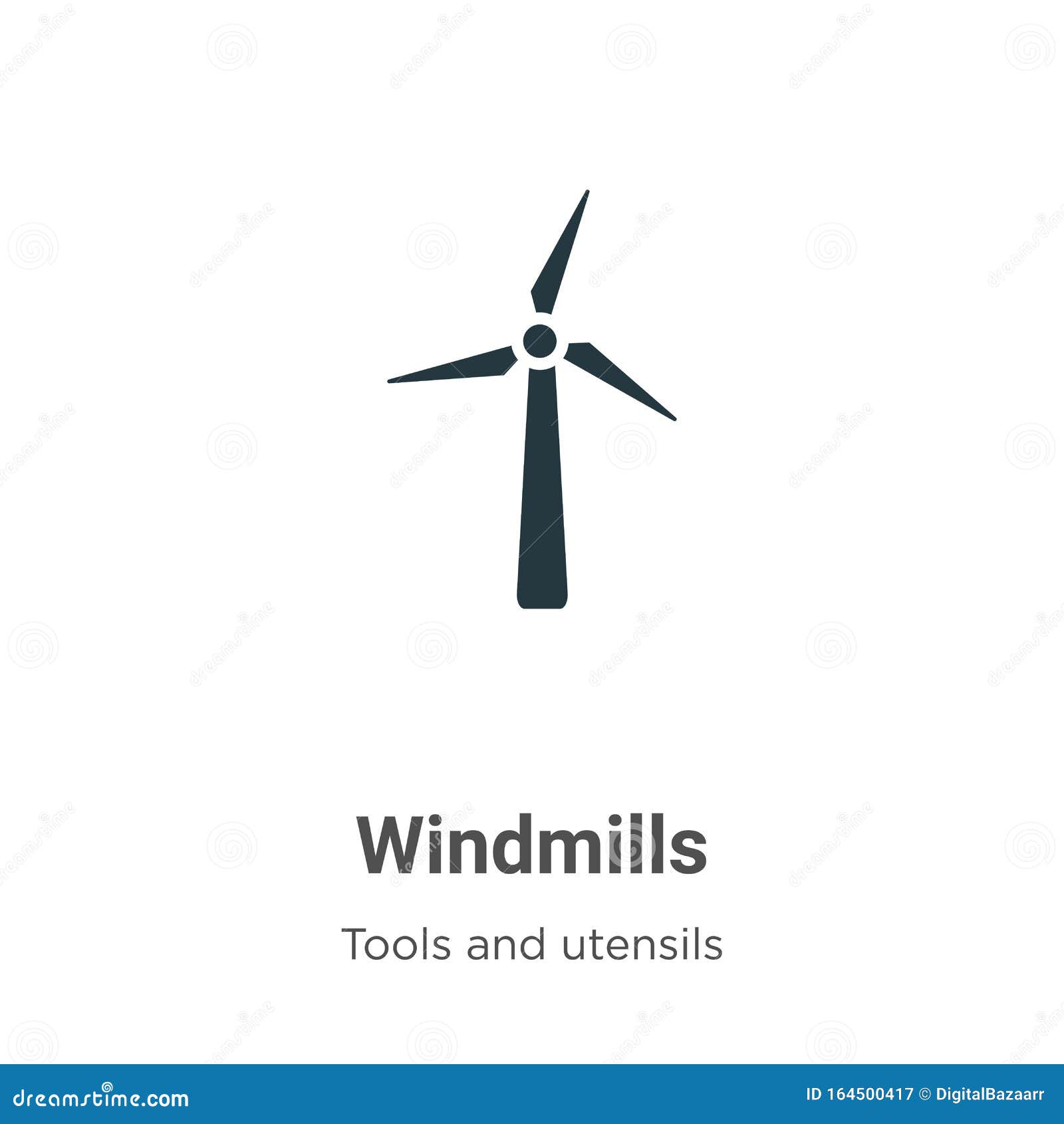 Windmills Vector Icon on White Background. Flat Vector Windmills Icon ...