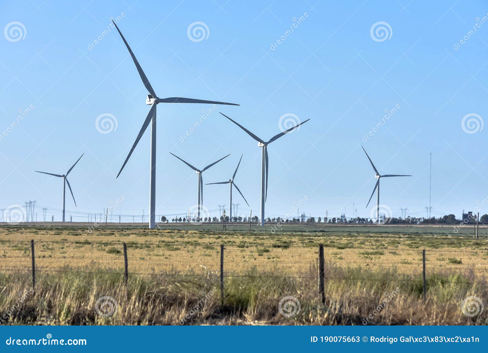 Windmills in the Wind Farm on the Plain Stock Image - Image of ecology ...
