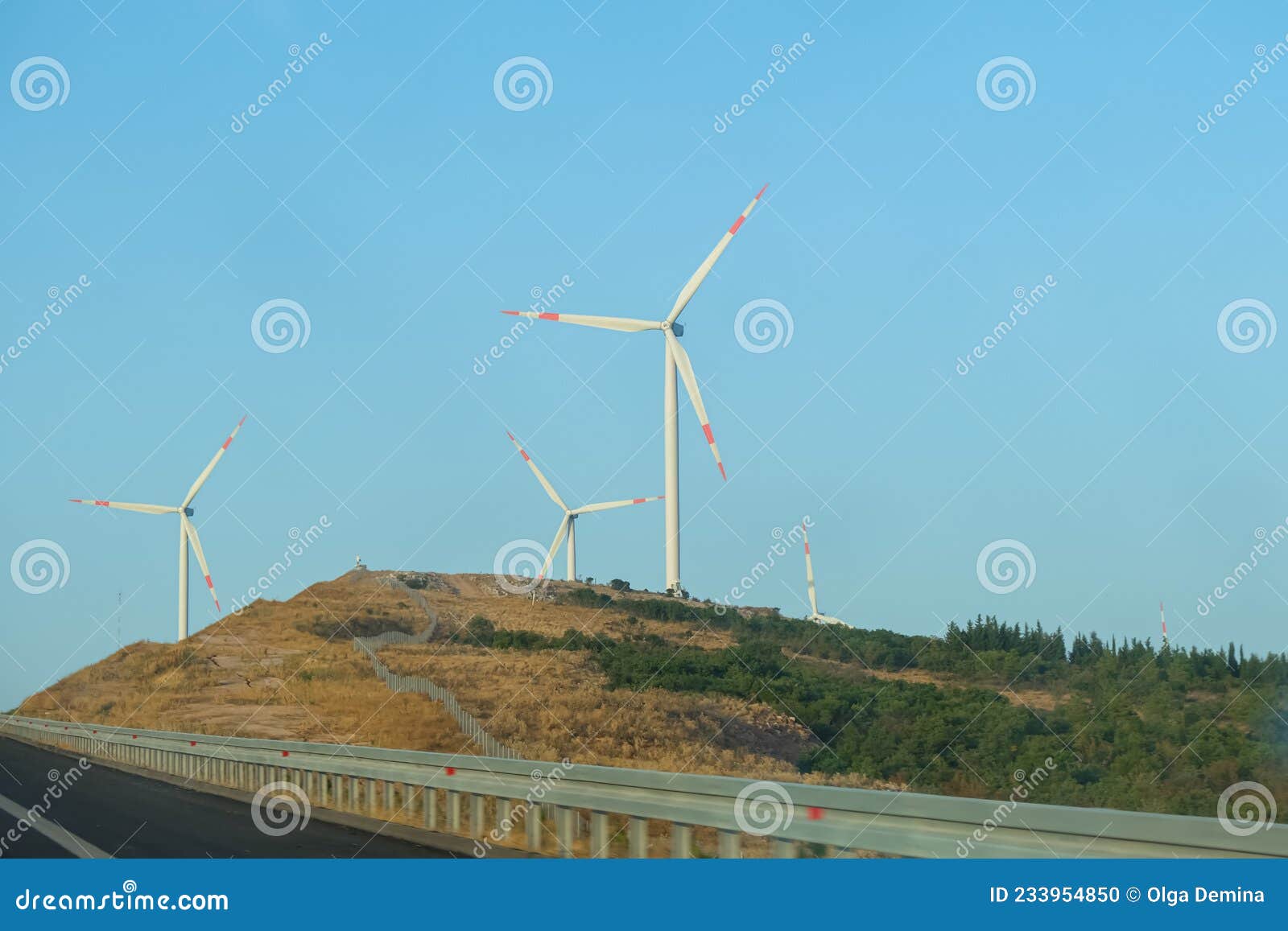 Windmills Wind Turbines for Electric Power Production Stock Photo ...