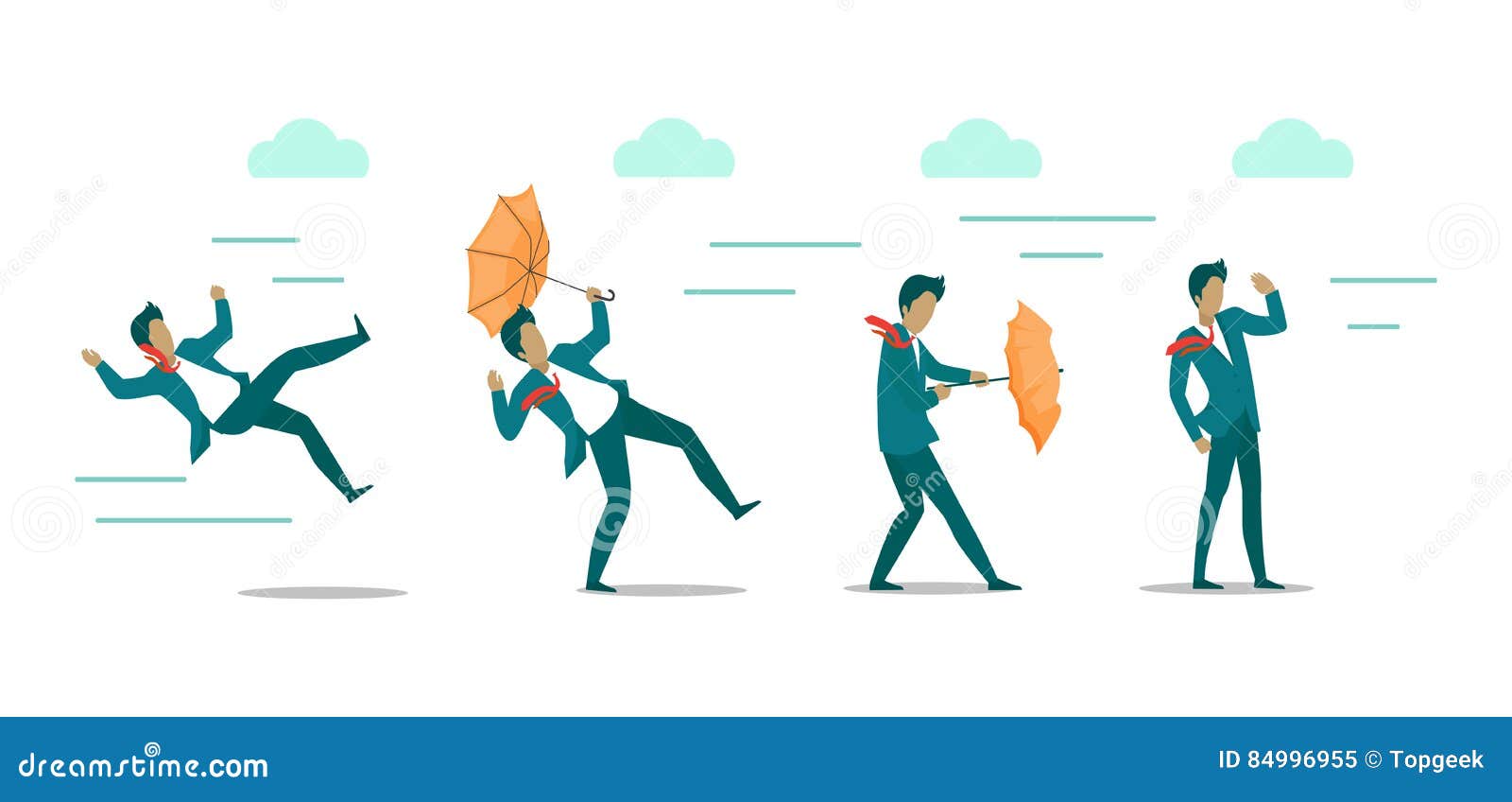 Windniveaus Orkaan Van De Windstille Wind De Sterke Wind Vector ...