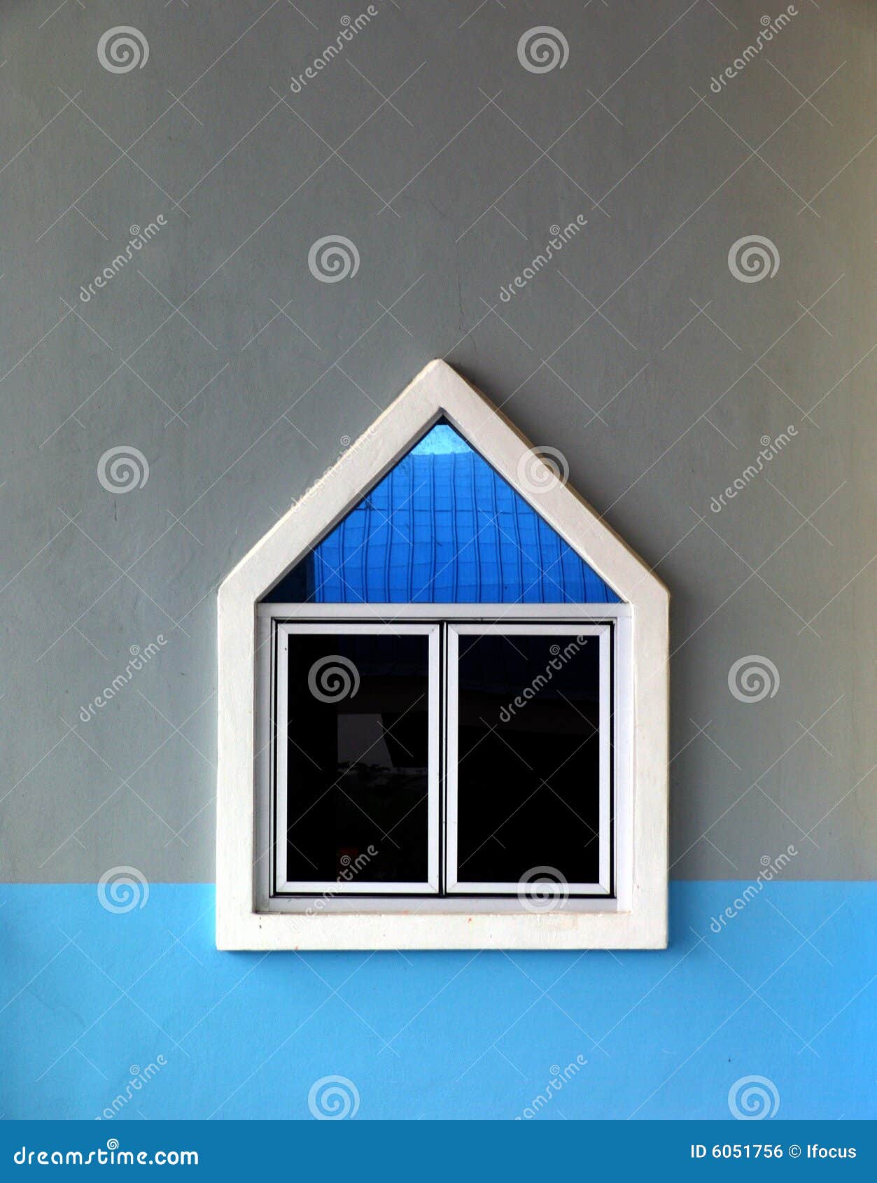 Isolated Window on Cement Wall Stock Photo - Image of large, door: 6051756