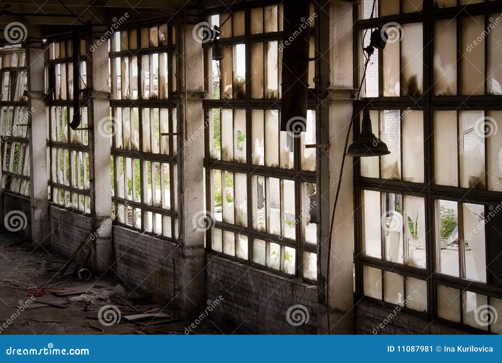 Window of Abandoned Factory Stock Image - Image of hall, gloomy: 11087981
