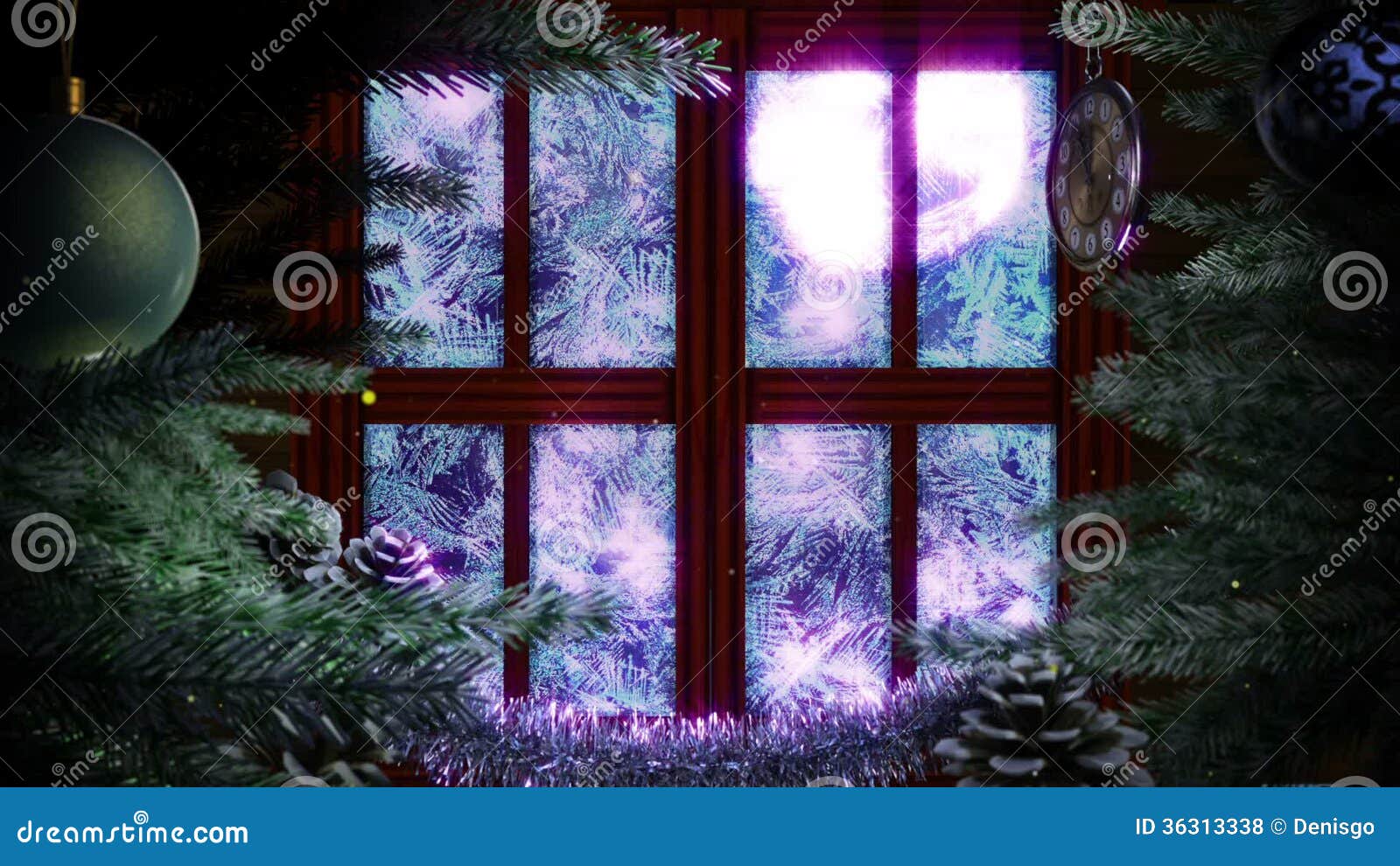 Window with Abstract Christmas Tree Stock Footage - Video of family ...