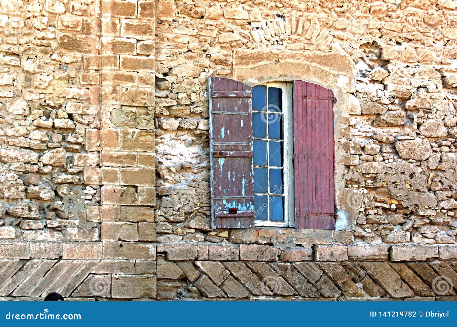 Window on Aged Building Facade with Ancient Look Stock Photo - Image of ...