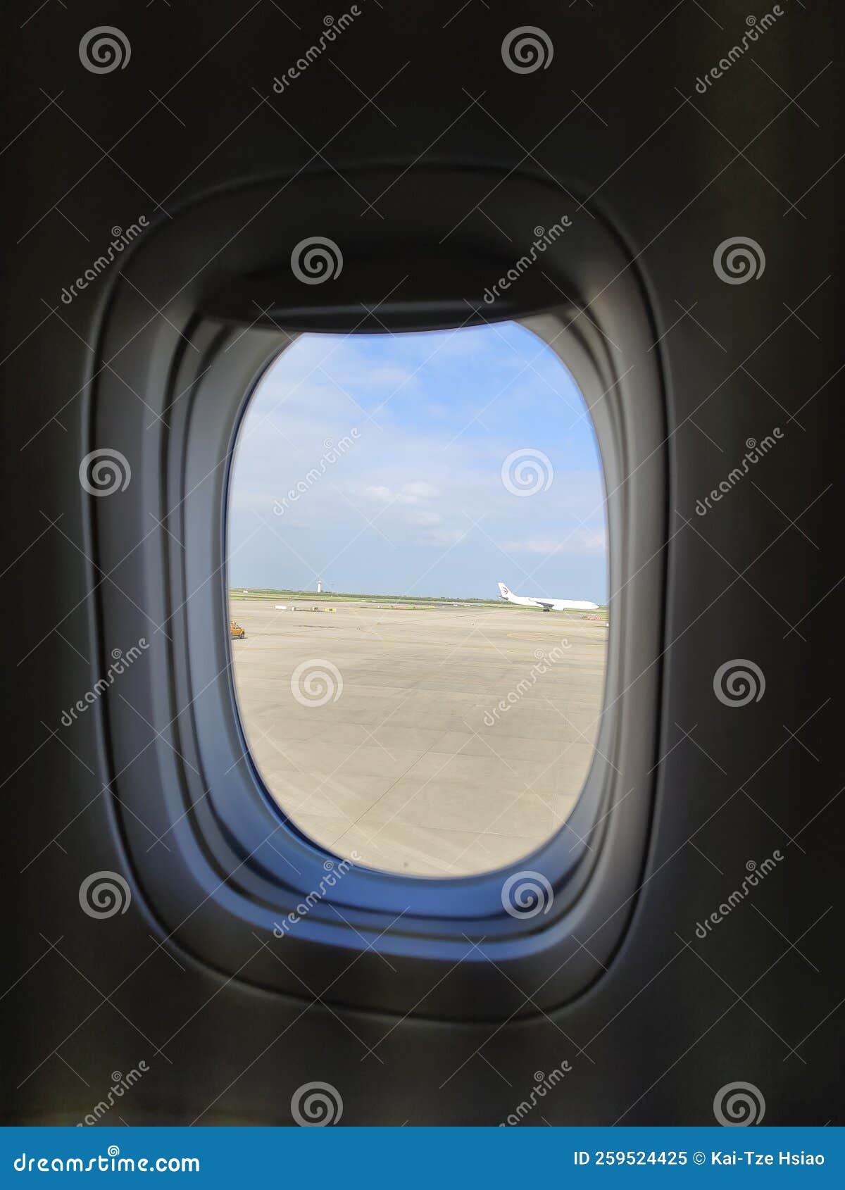 Window of the aircraft stock image. Image of airport - 259524425