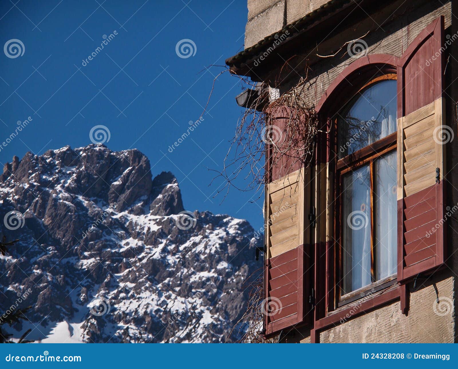 Window on the Alps stock photo. Image of alps, thaw, winter - 24328208