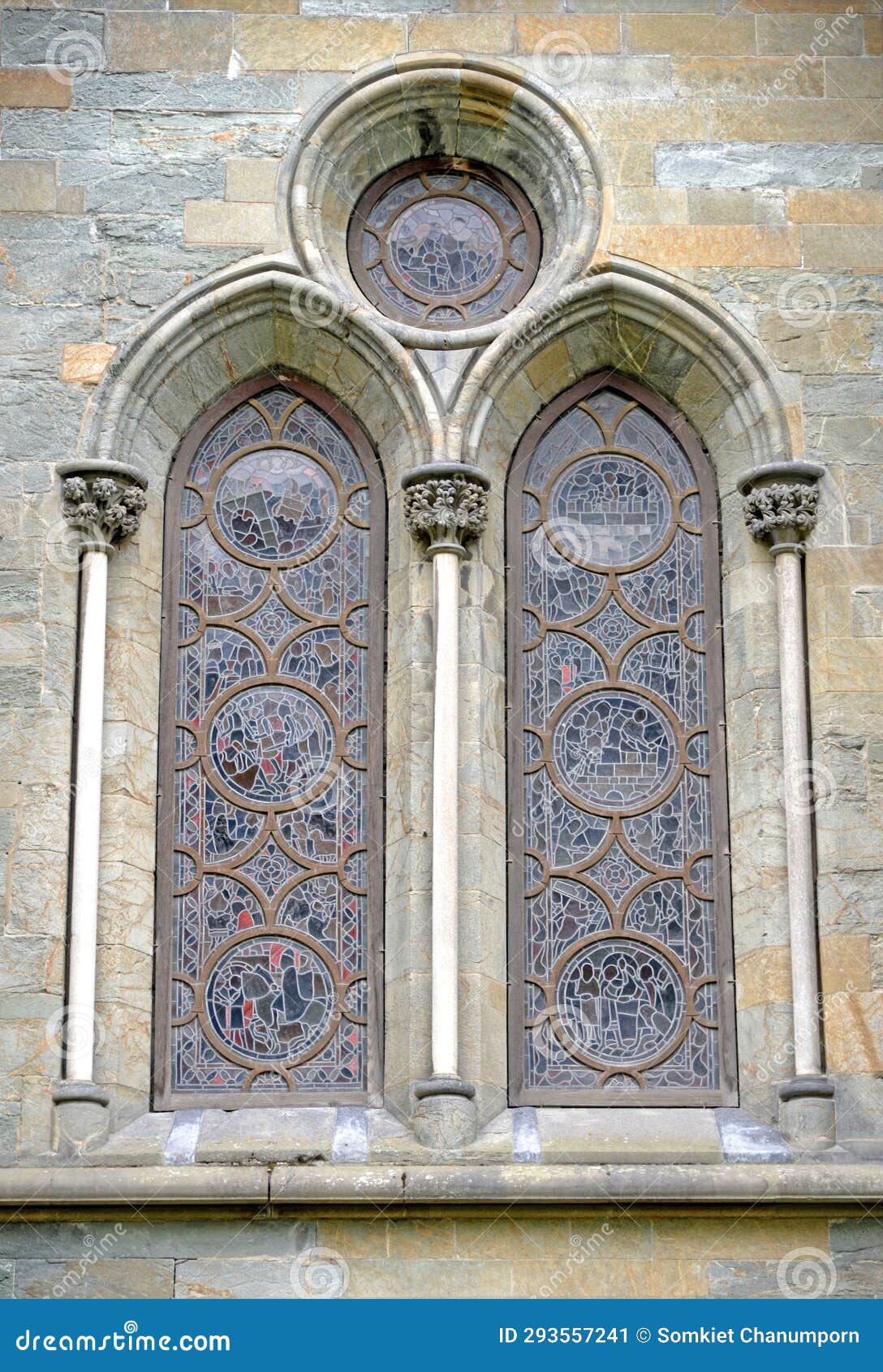 Window of an Ancient Christian Church in Paris Stock Image - Image of ...