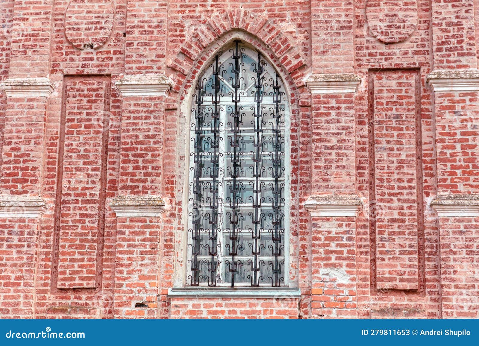 Window of the Ancient Church in the City Stock Image - Image of history ...