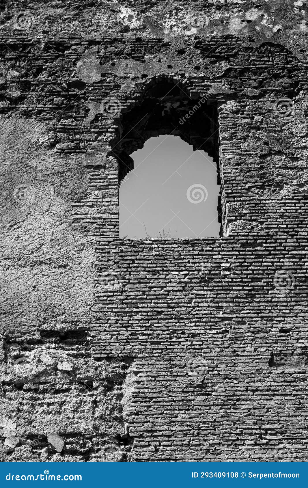 Window on a Ancient Stone Wall Stock Photo - Image of history ...
