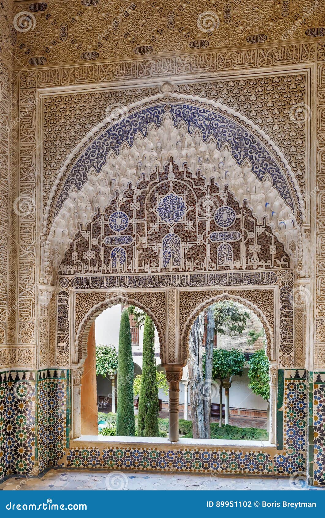Window with Arabesque in Alhambra, Spain Stock Photo - Image of granada ...