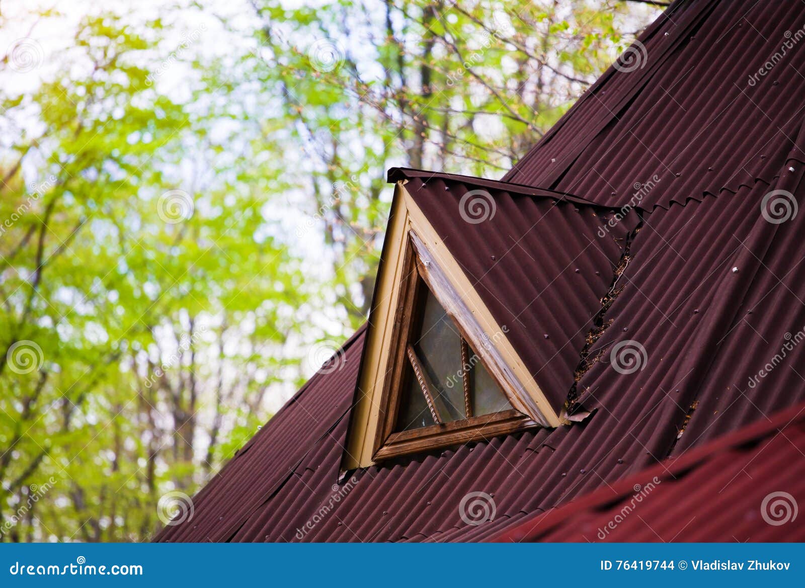 The Window in the Attic of the Old House. Stock Photo - Image of decay ...